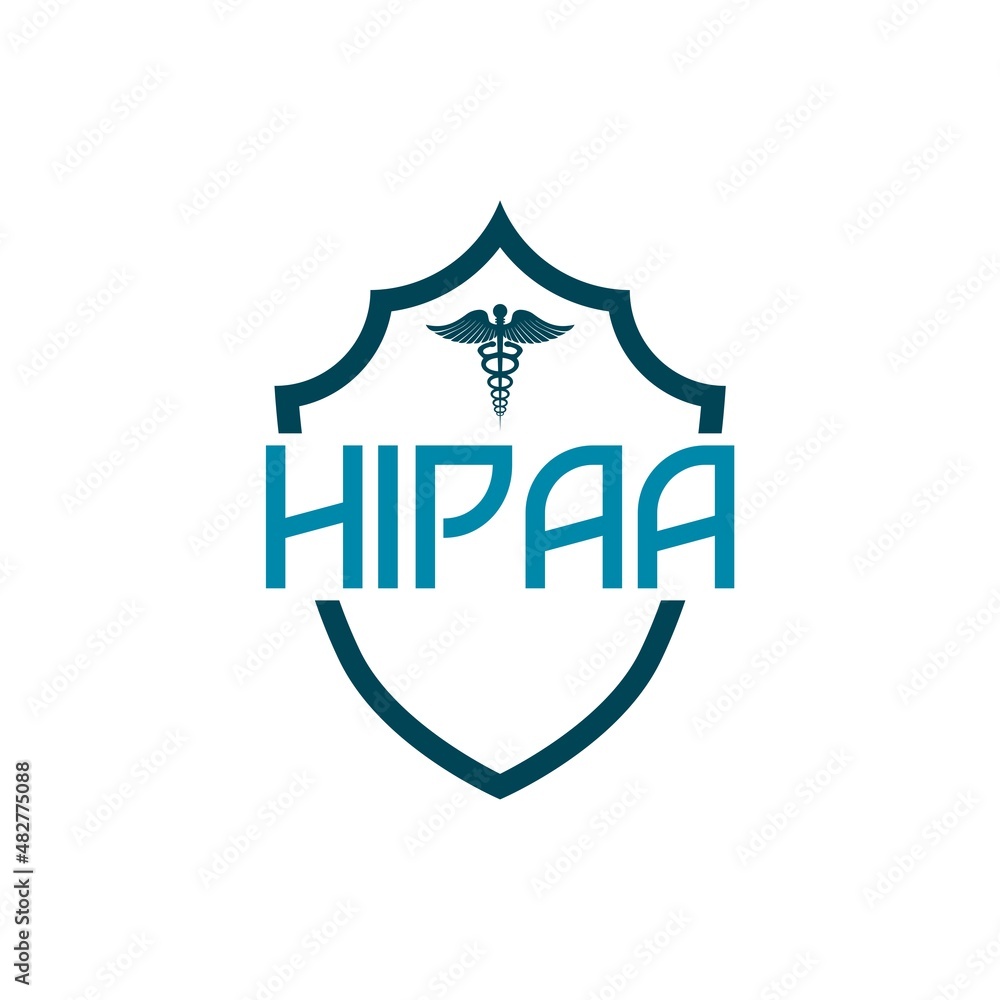 HIPAA Compliance Icon with Medical Symbol isolated on white background ...