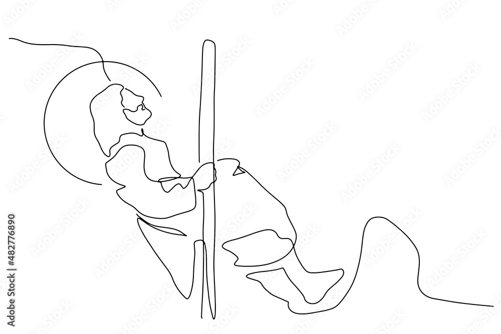 Continuous line drawing of Jesus Christ vector illustration Testament ...