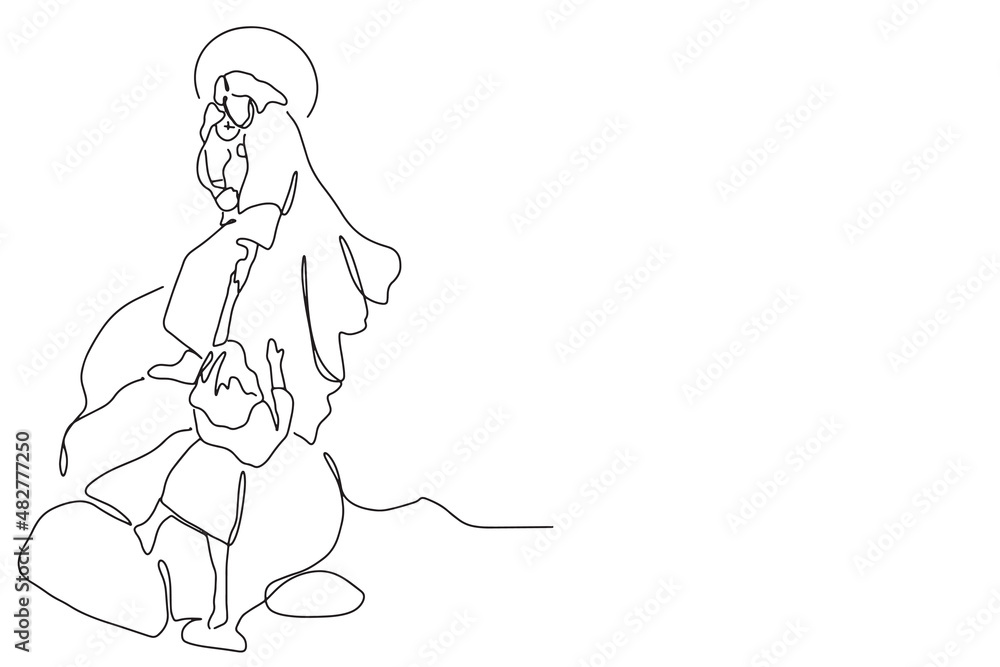 Continuous line drawing of Jesus Christ vector illustration Testament ...