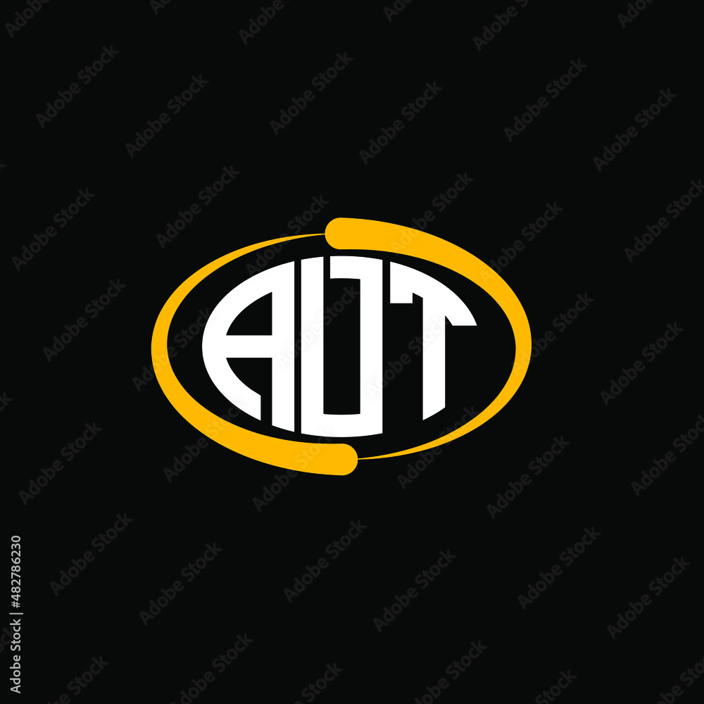 ADT letter logo design on black background. ADT creative initials ...