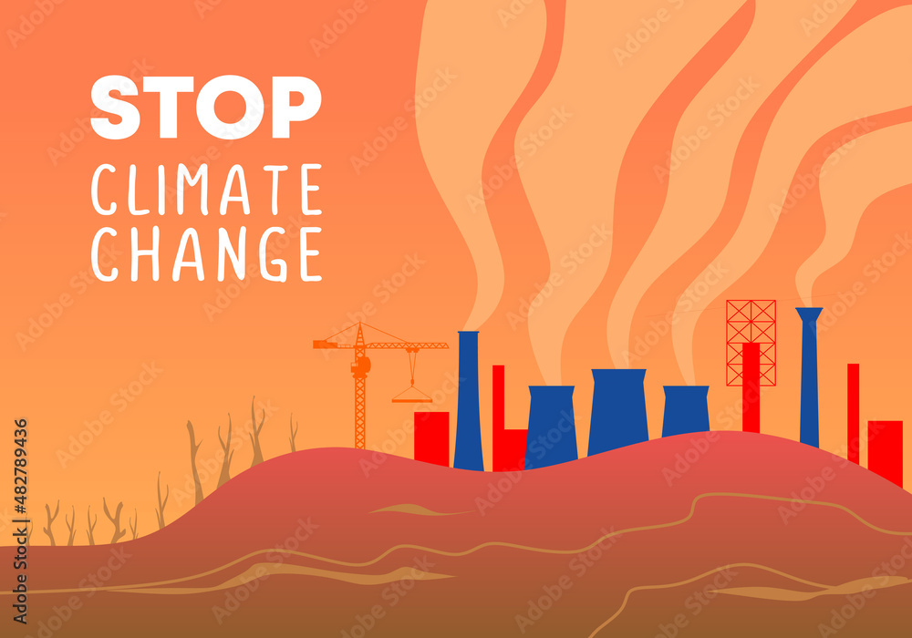 Stop climate change background banner poster for nature promotion to ...