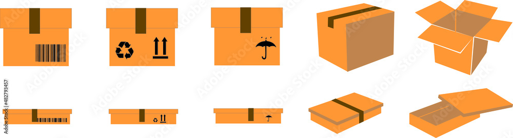 Set Different Types Big, Small, Round or Square for Web and App. Vector ...