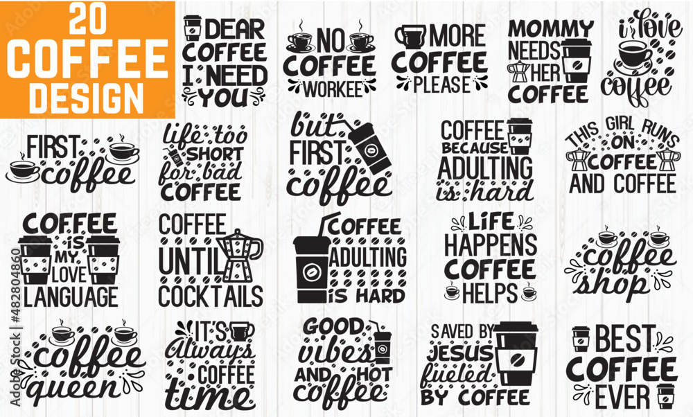 coffee svg bundle Stock Vector | Adobe Stock