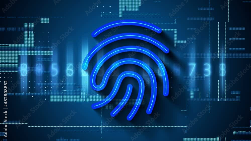 Biometric fingerprint sensor symbol for identity verification. Security ...