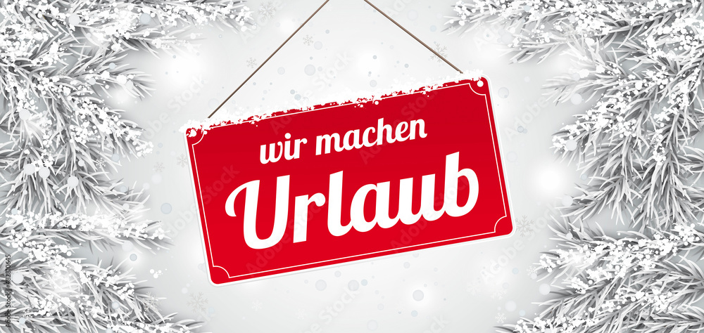 Wir machen Urlaub Winter Stock Vector | Adobe Stock