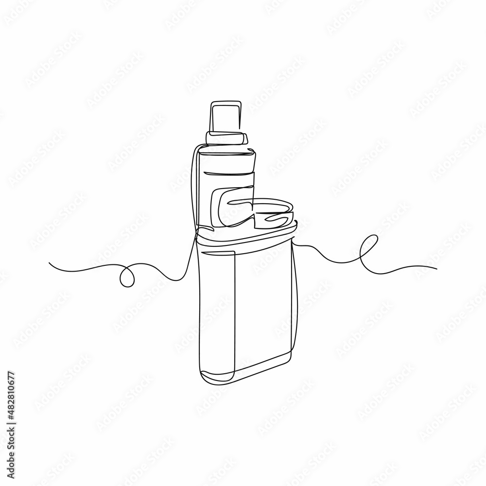 Continuous one simple single abstract line drawing of electronic ...