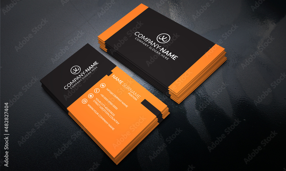 Double-sided creative business card template. Portrait and landscape ...