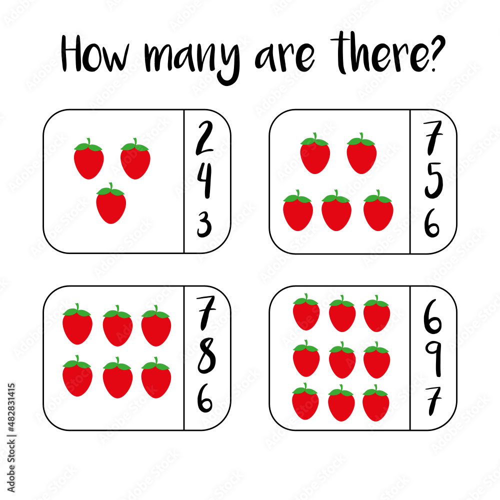 Counting educational math children game, kids activity worksheet. How ...