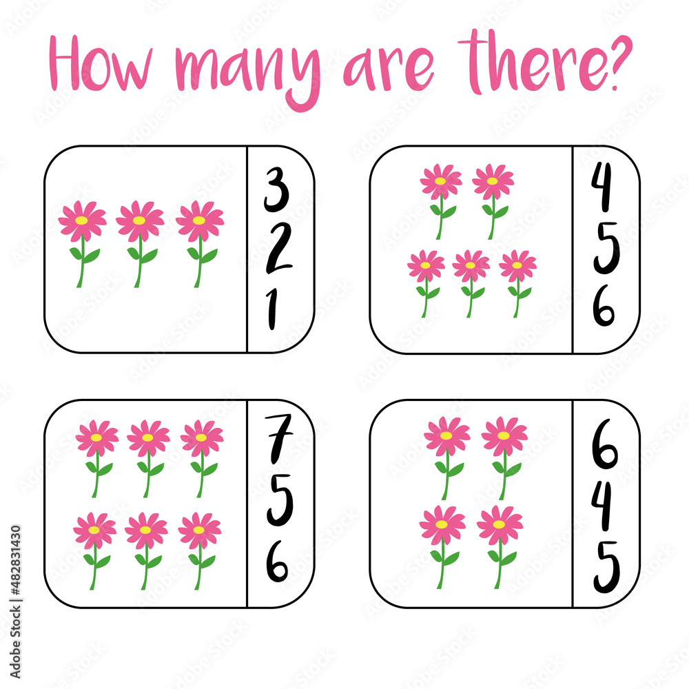 Counting educational math children game, kids activity worksheet. How ...