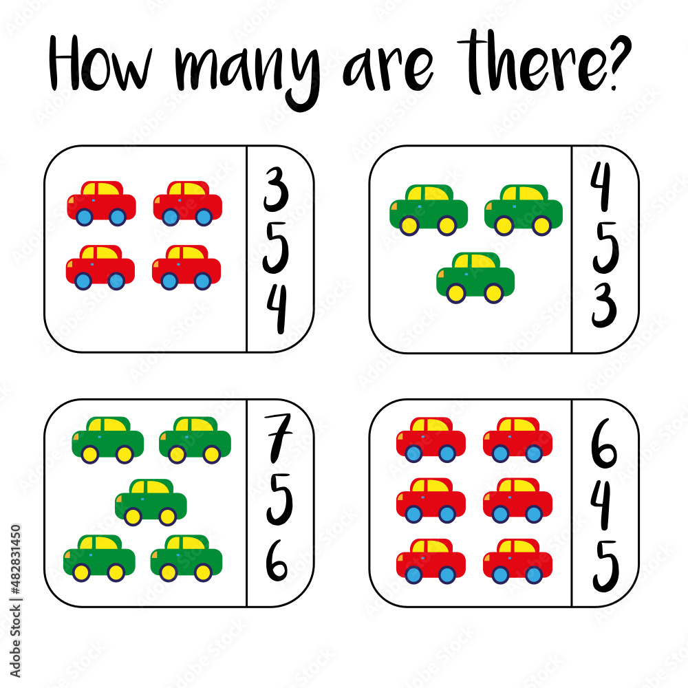 Counting educational math children game, kids activity worksheet. How ...