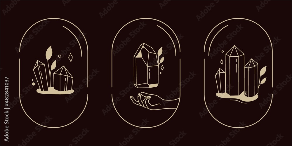 Magical symbols set of doodles esoteric boho mystical hand-drawn ...