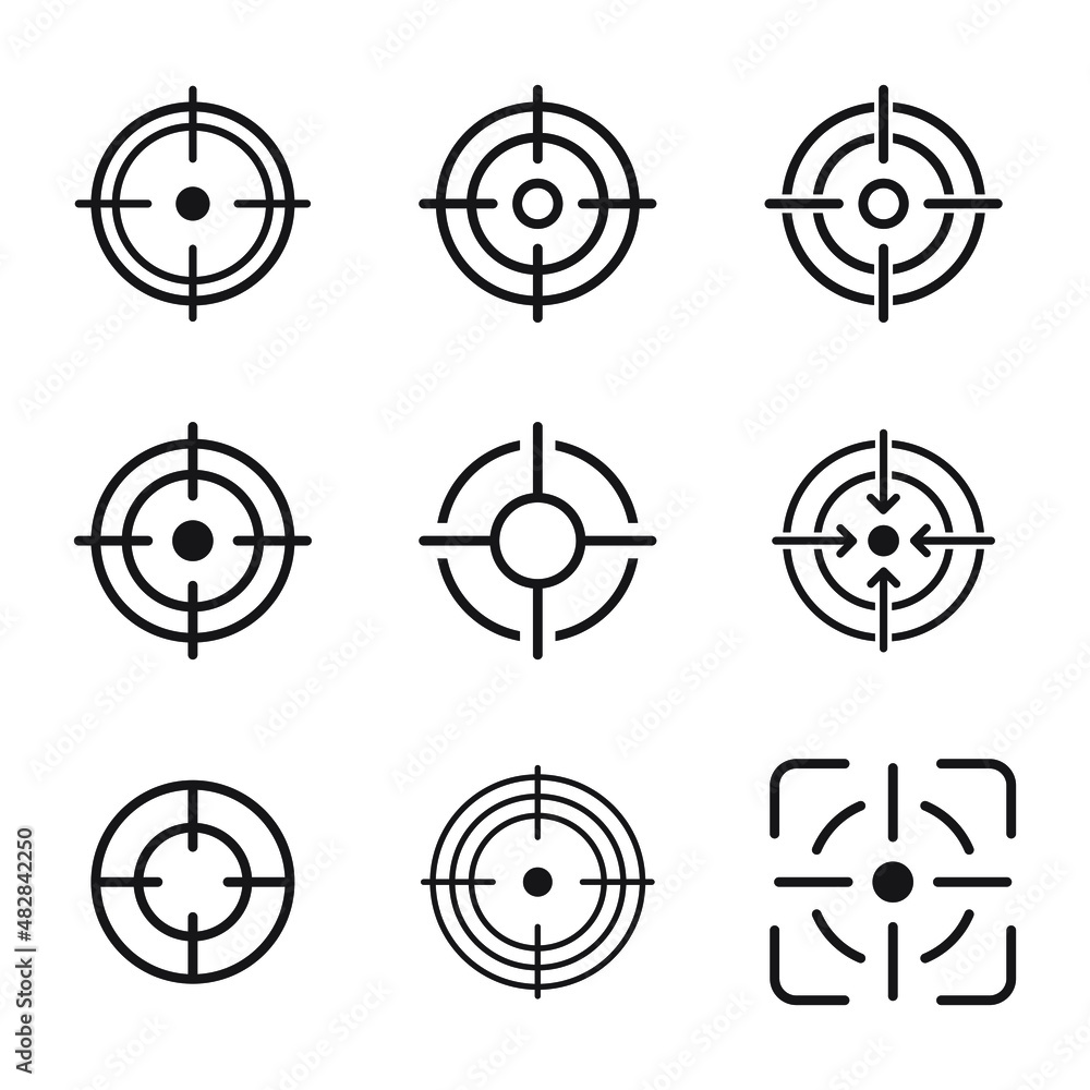 Aim icon. Target icon. Shooting mark. Aiming vector sign. Target goal ...