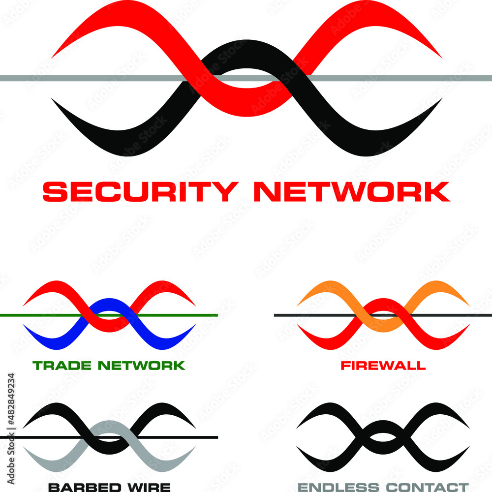 Logo models for various network brands. Security company, trade and ...