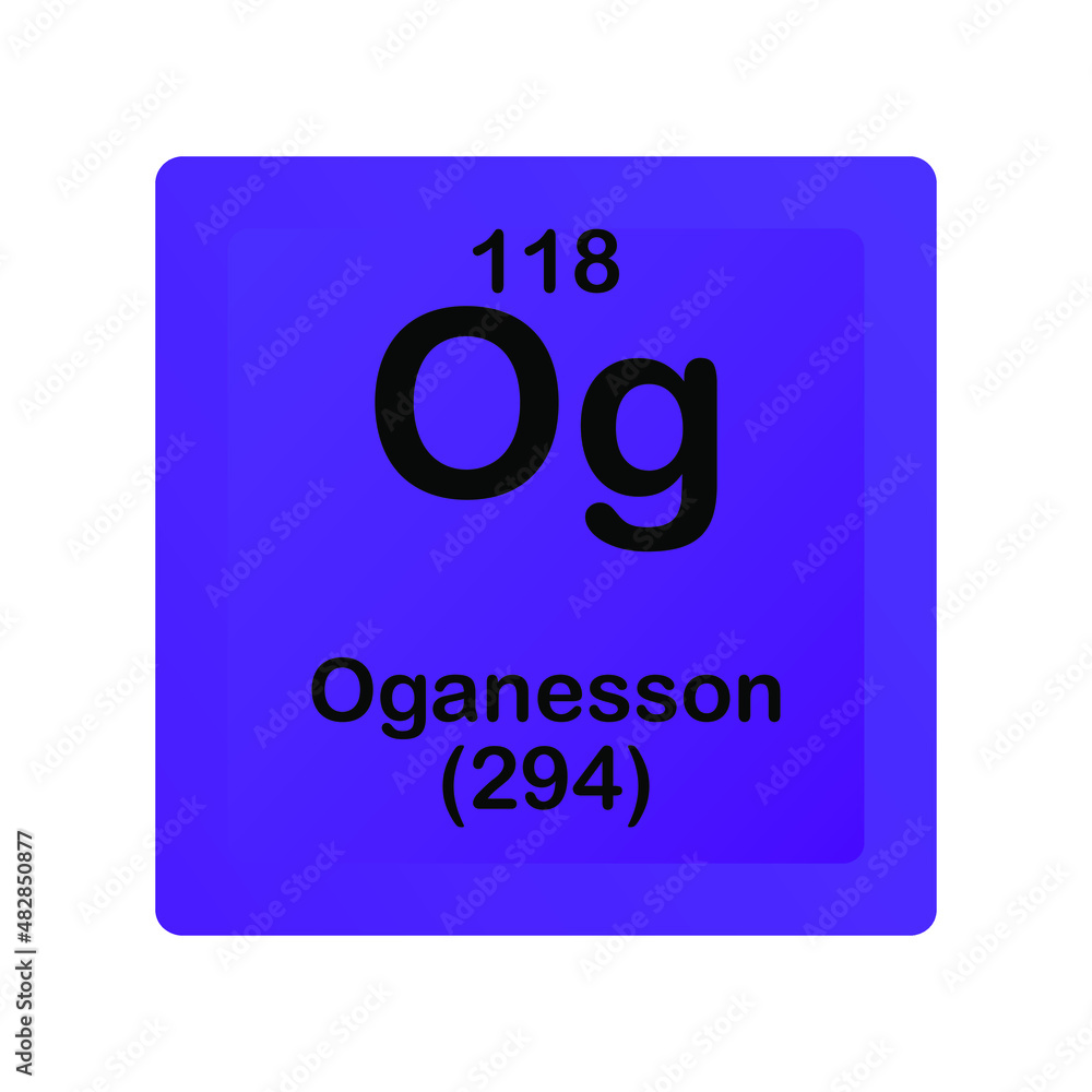 Oganesson Og Chemical Element vector illustration diagram, with atomic ...