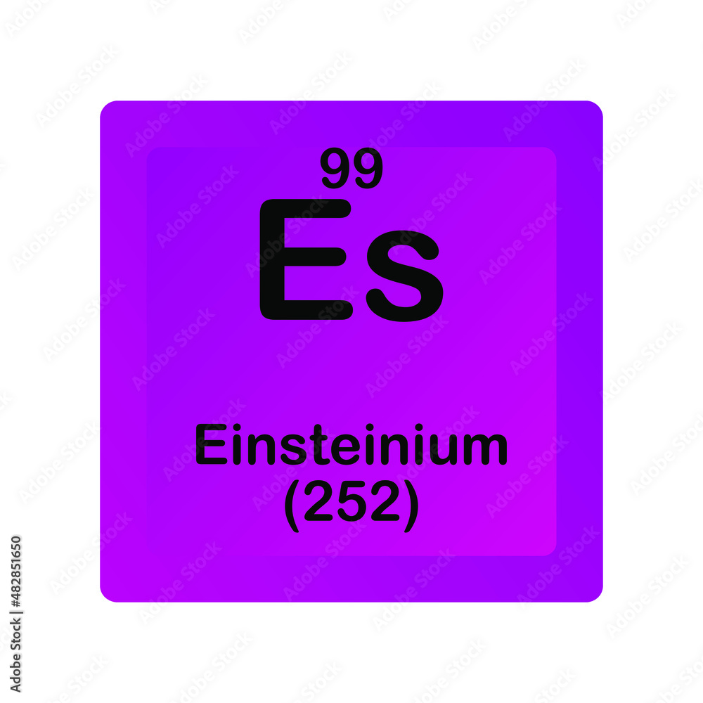 Poster Einsteinium Es Chemical Element vector illustration diagram ...