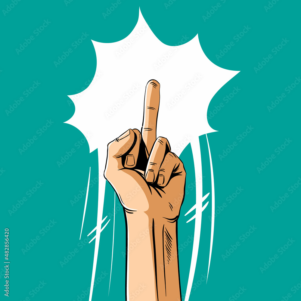 Show middle finger comic book backgrounds pop art, vector illustration ...