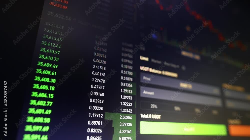 Video Stock Digital screen with financial trading chart and market ...