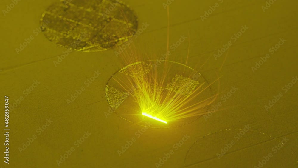 Laser Metal 3D Printer is melting metal powder layer by layer ...