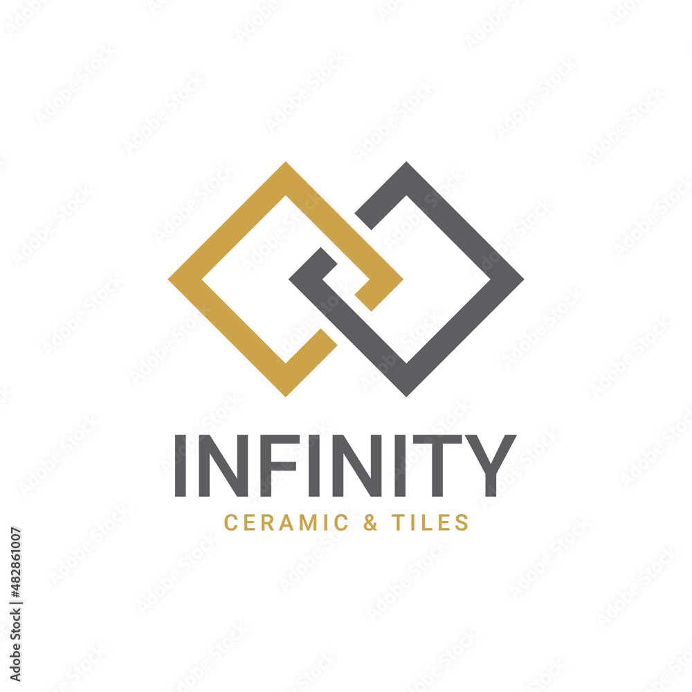 infinity tile logo. simple and unique combination of infinity symbol ...