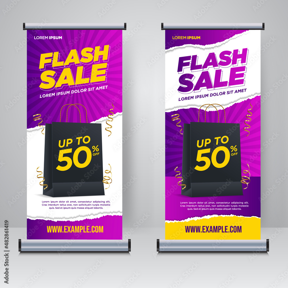 Flash Sale Promotion rollup or X banner design template Stock Vector | Adobe Stock