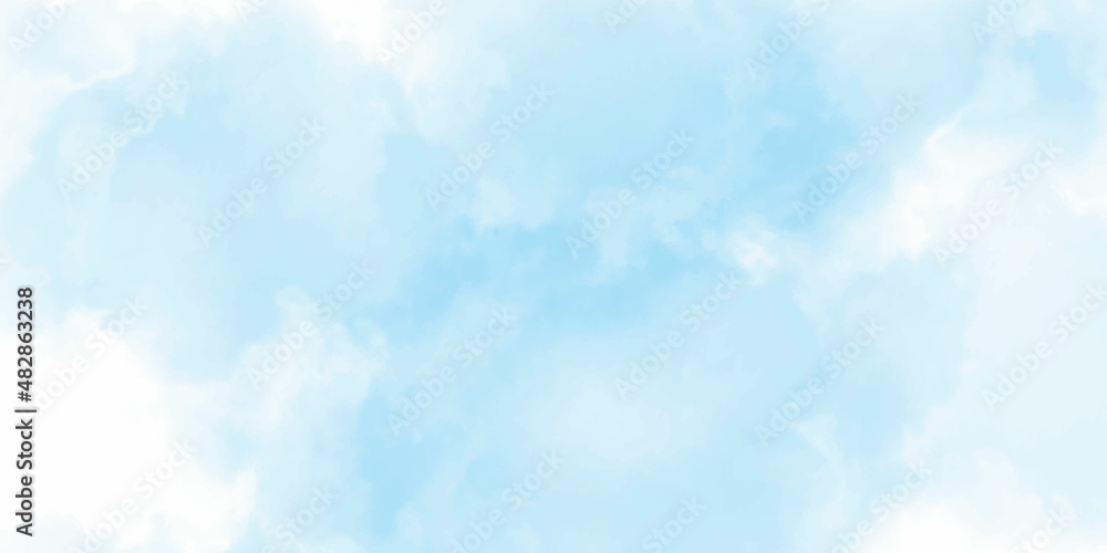 Abstract Blue sky Water color background, Illustration, texture for ...
