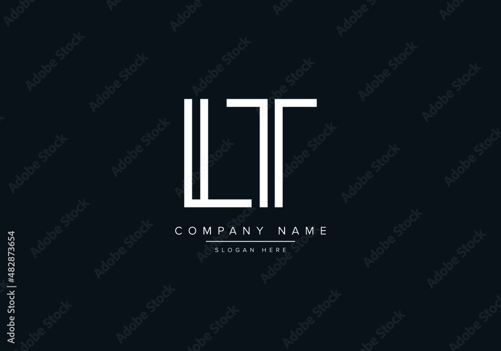 LT monogram logo design, LT TL creative minimal line art logo Stock ...