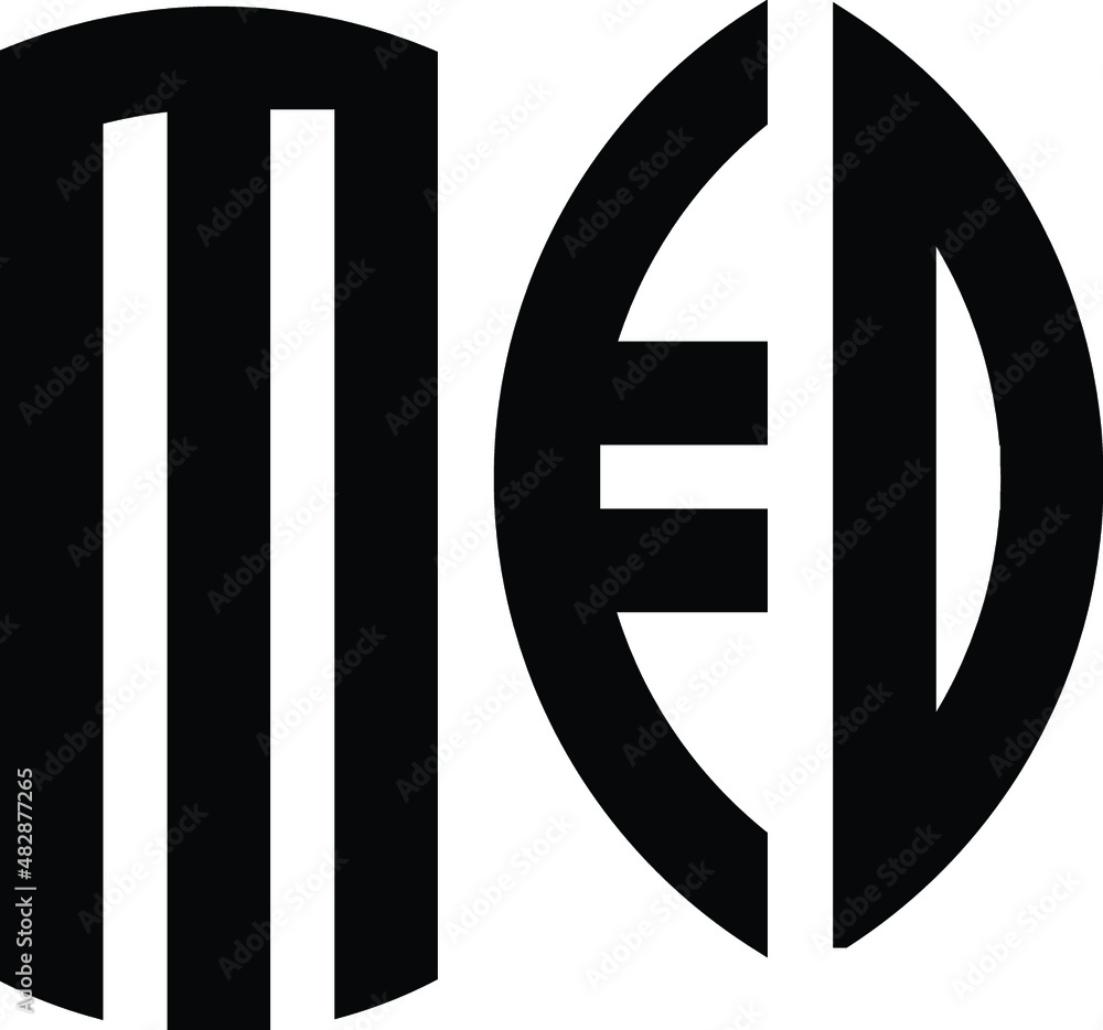 Title: MFD Letter logo design with a circular shape vector in ...
