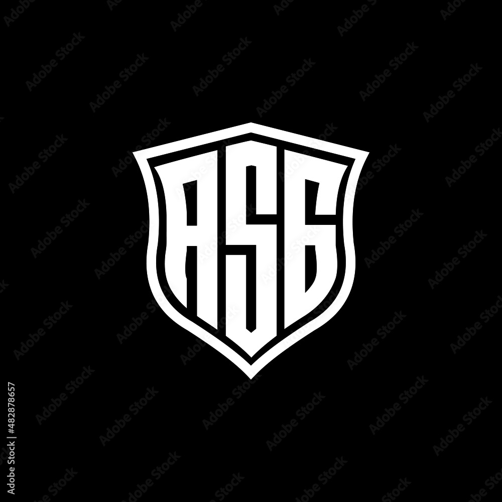 ASG letter logo design with black background in illustrator, vector ...