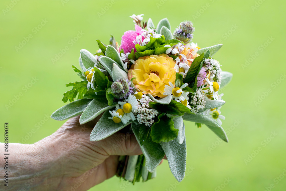 Horizontal image of a tussie mussie--also known as a nosegay or ...