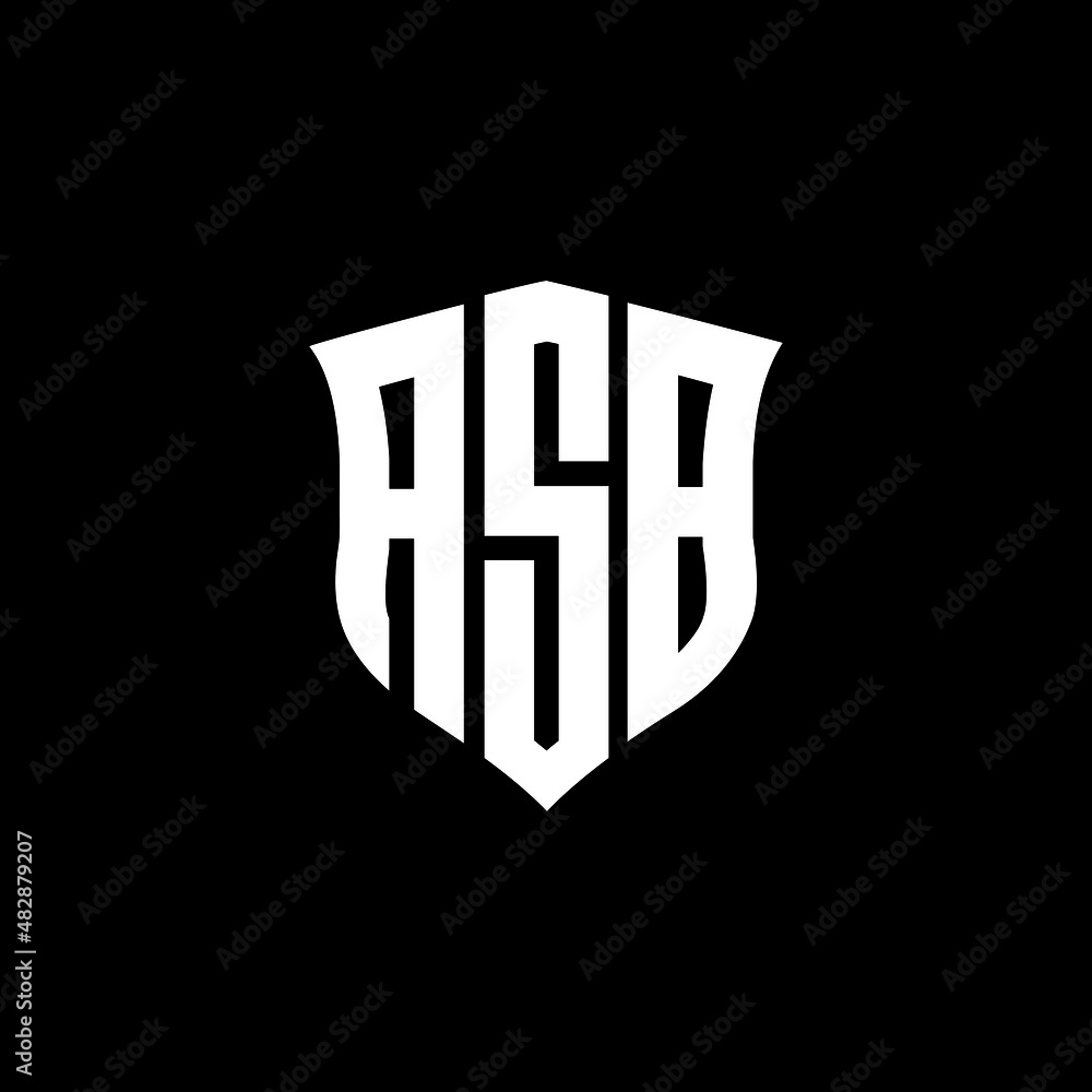 ASB letter logo design with black background in illustrator, vector ...