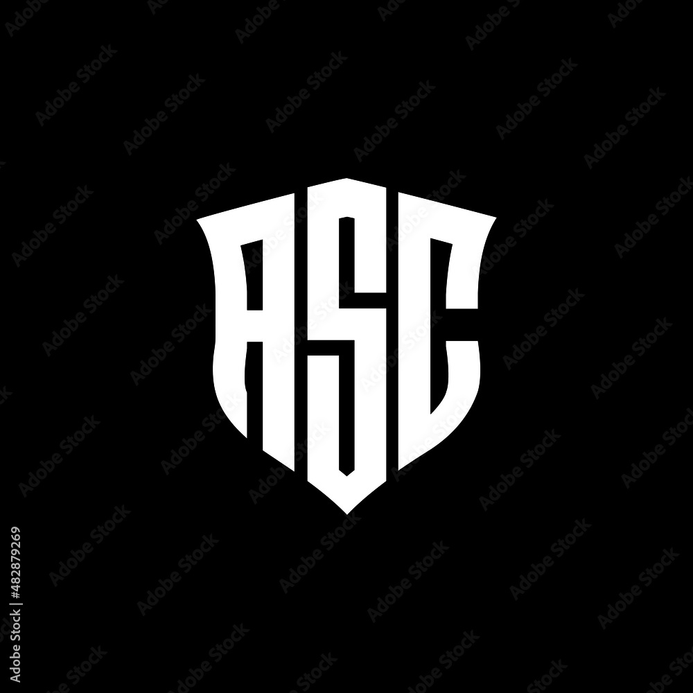 ASC letter logo design with black background in illustrator, vector ...