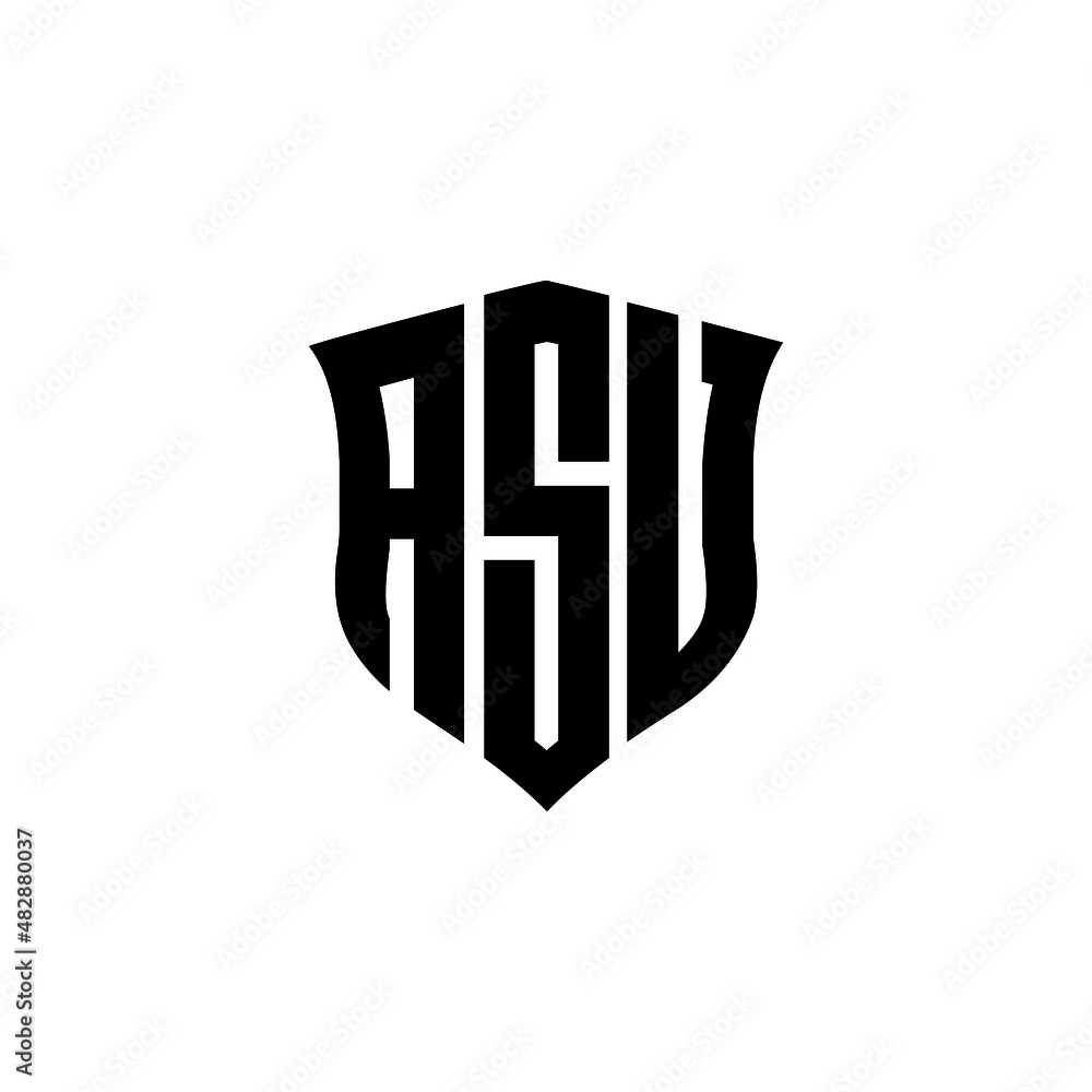 ASU letter logo design with white background in illustrator, vector ...