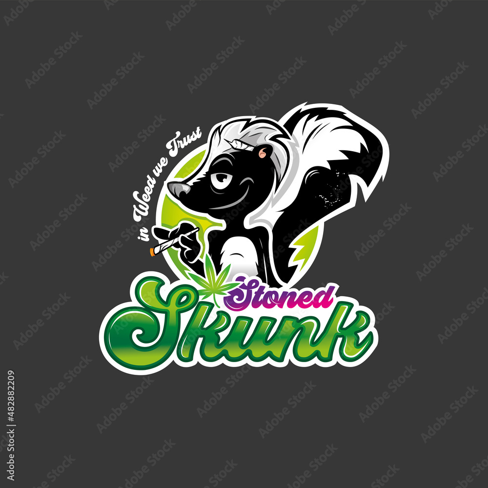 STONED SKUNK - Skunk Weed Funny MascottE - VECTOR - JPEG - PNG - NO ...