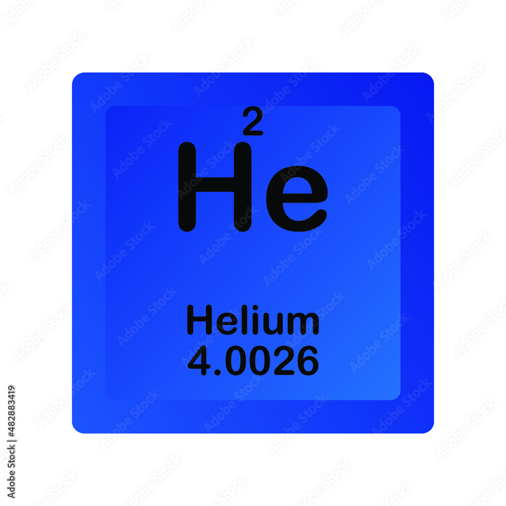Helium He Chemical Element vector illustration diagram, with atomic ...