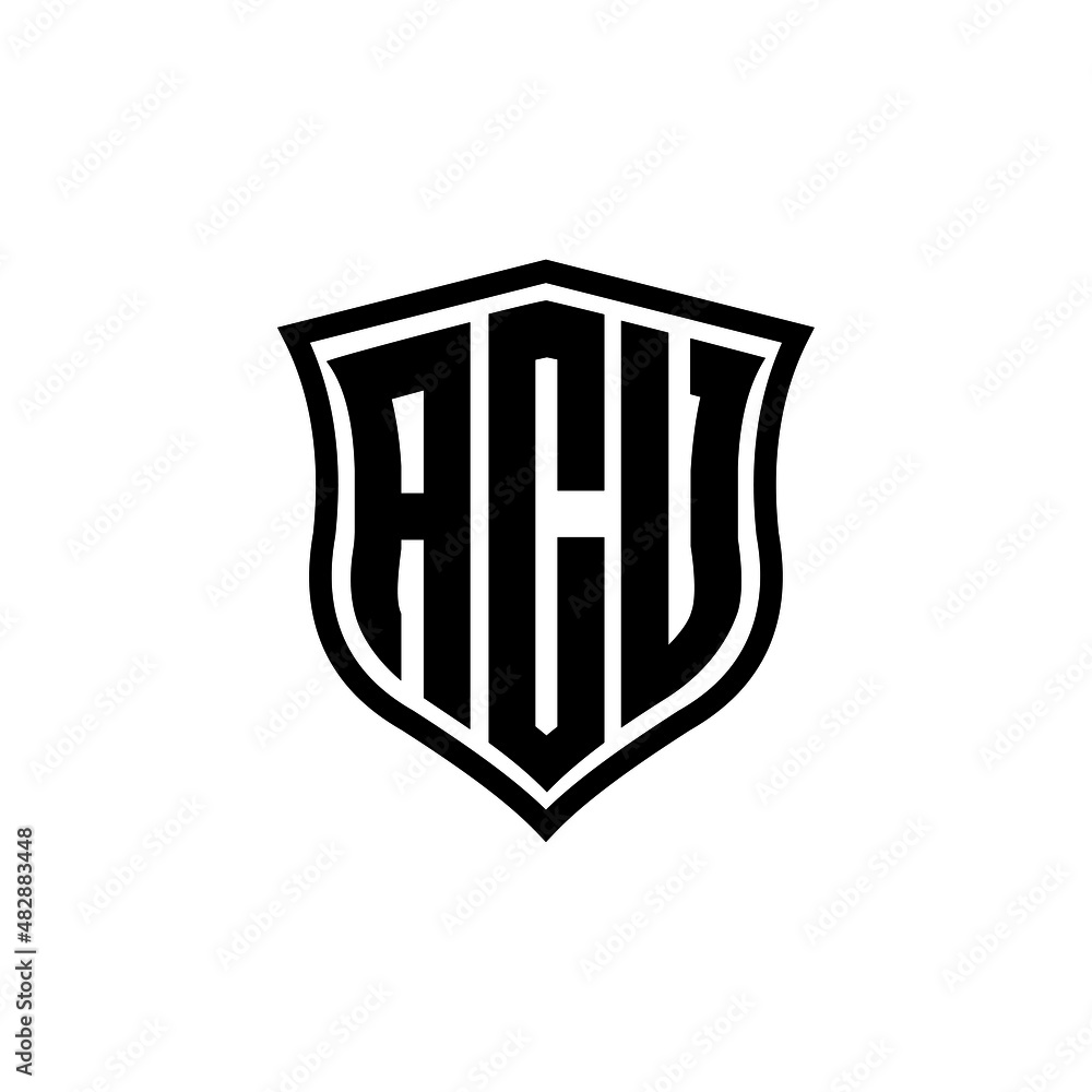 ACU letter logo design with white background in illustrator, vector ...