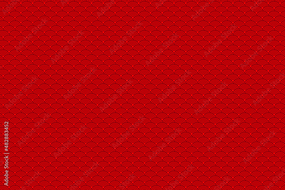 japanese wave pattern, traditional pattern, Traditional texture, red ...