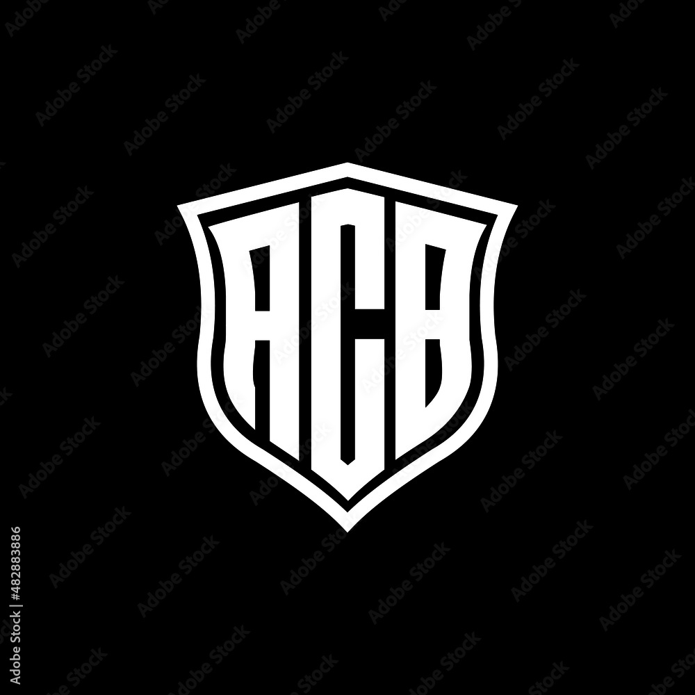 ACB letter logo design with black background in illustrator, vector ...