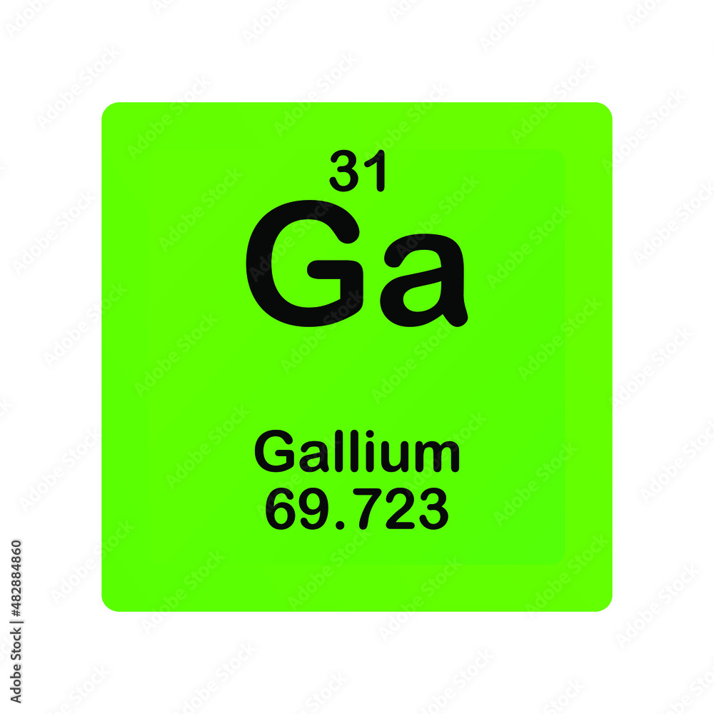 Gallium Ga Chemical Element vector illustration diagram, with atomic ...