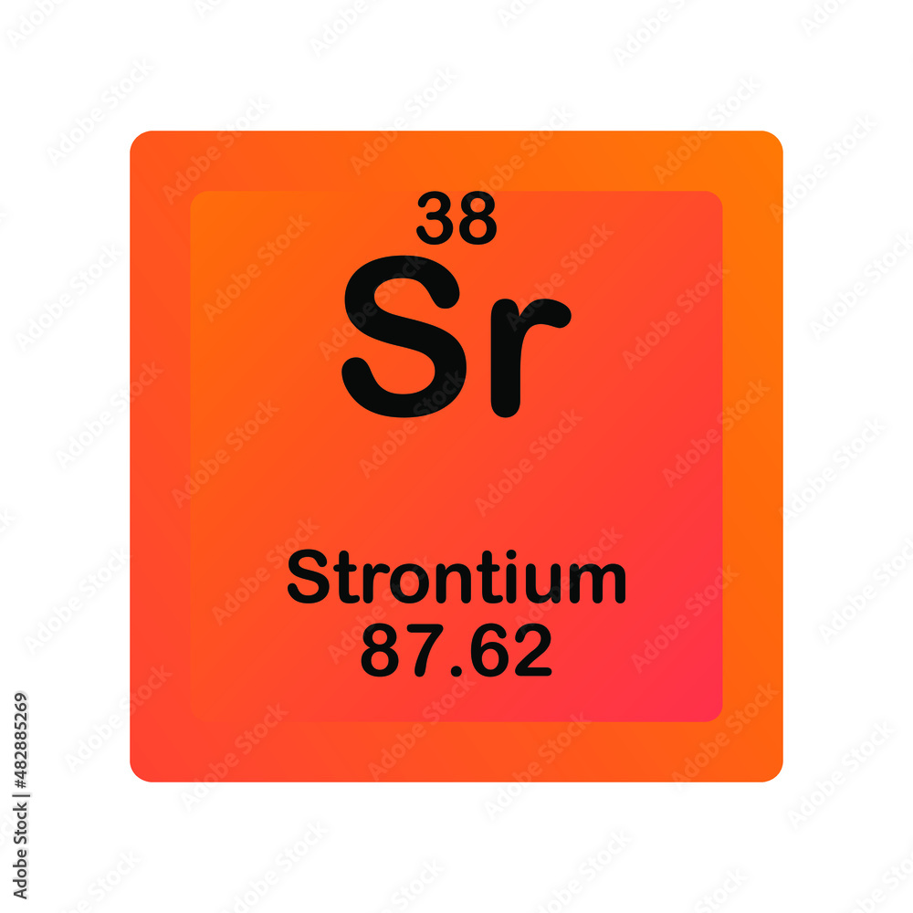 Strontium Sr Chemical Element vector illustration diagram, with atomic ...
