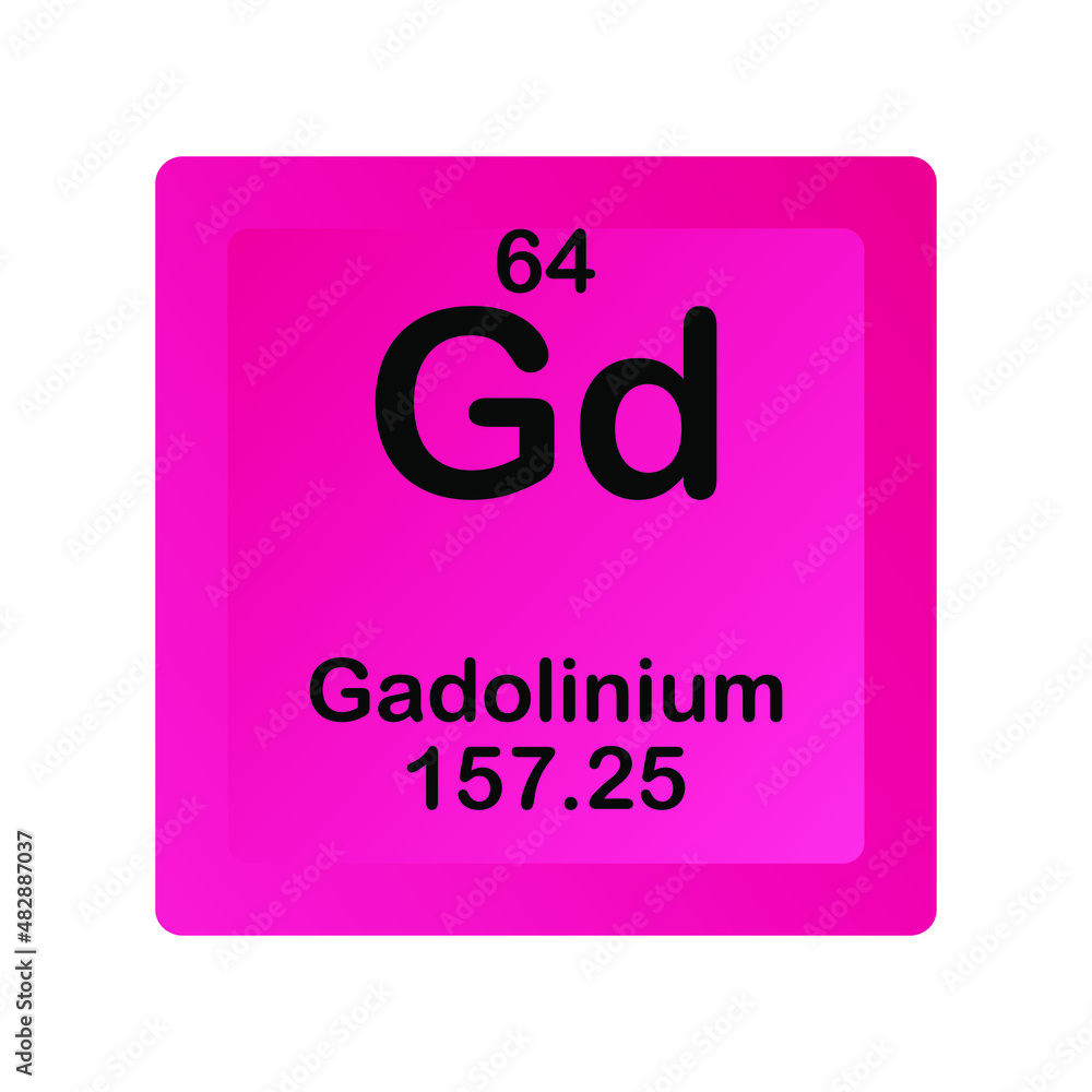 Gadolinium Gd Chemical Element vector illustration diagram, with atomic ...