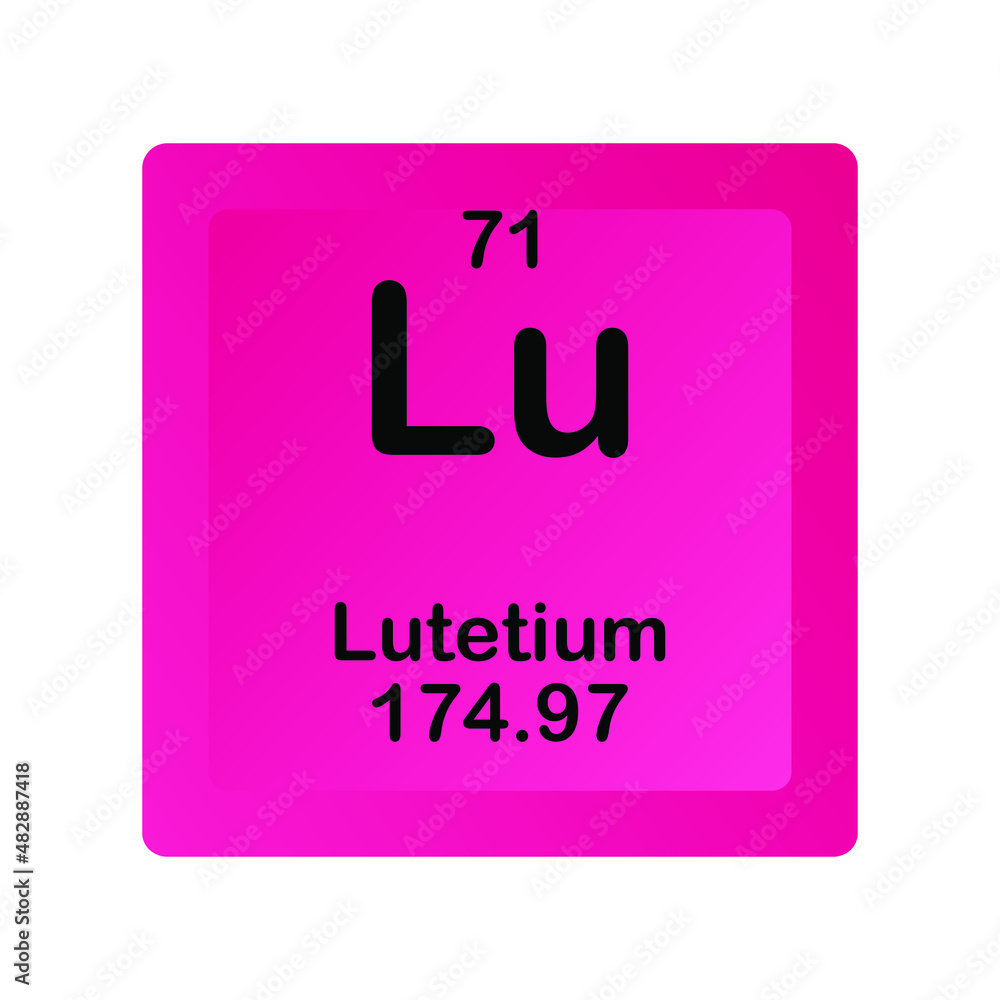Lutetium Lu Chemical Element vector illustration diagram, with atomic ...