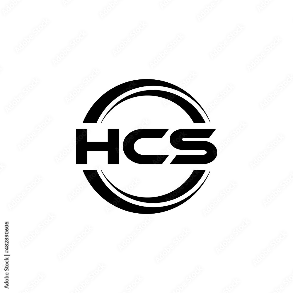 HCS letter logo design with white background in illustrator, vector ...
