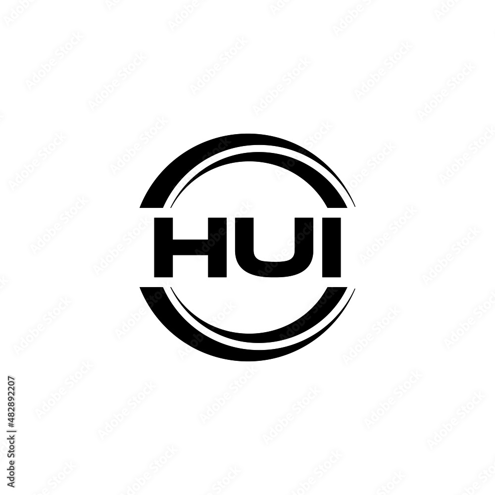 HUI letter logo design with white background in illustrator, vector ...