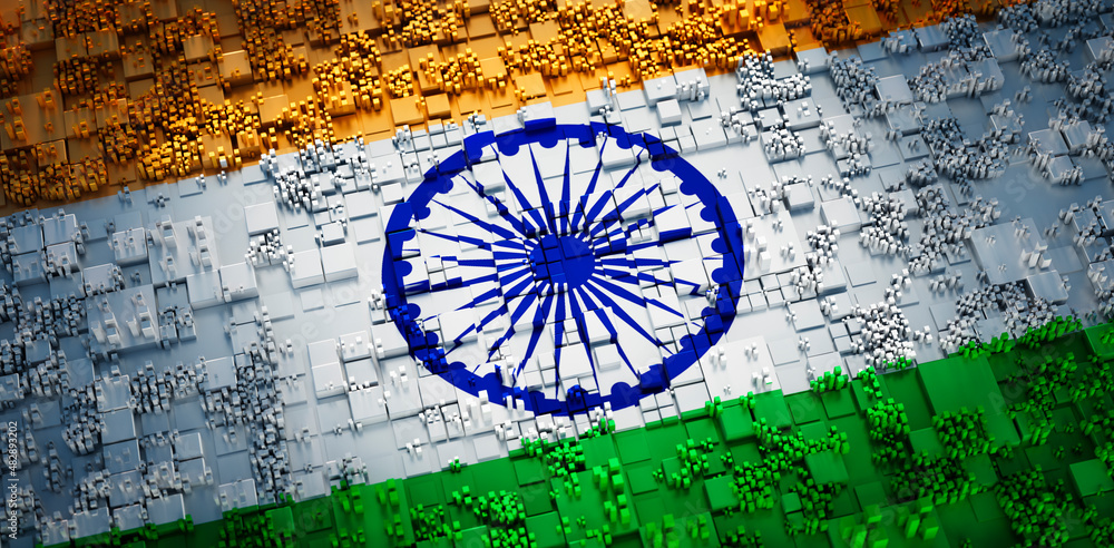 Indian flag matrix - Innovation Concept - Digital Tech Wallpaper Stock ...