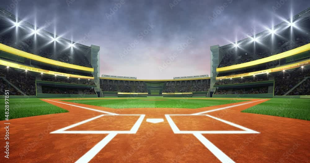 Grand baseball stadium playground at player’s view. Sport building as ...