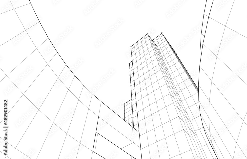 sketch of a building Stock Vector | Adobe Stock