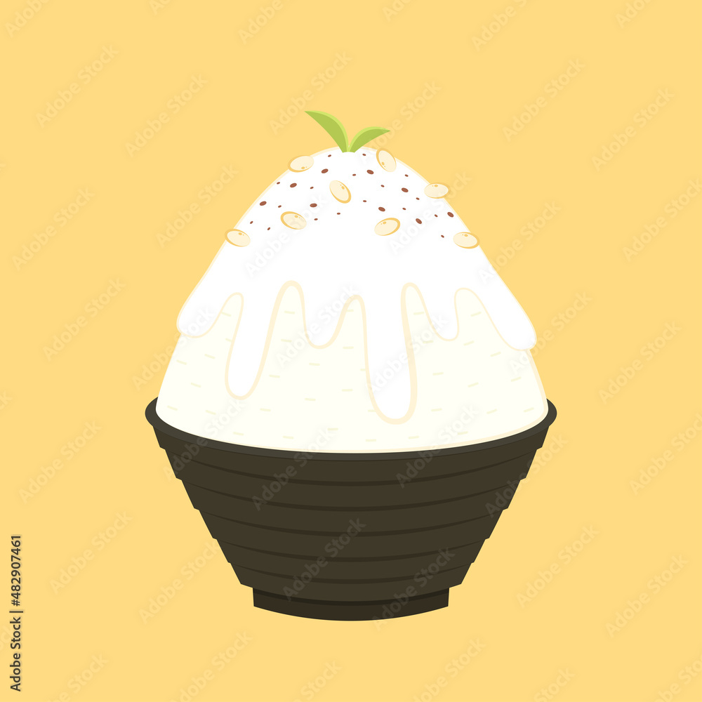 Bingsu is Korean dessert. Bingsu logo design. Bingsu icon vector. Stock ...