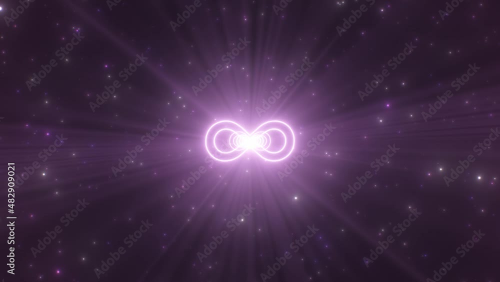 Infinity Symbol Sign Shape Moving Bright Neon Lights Tunnel Forever ...