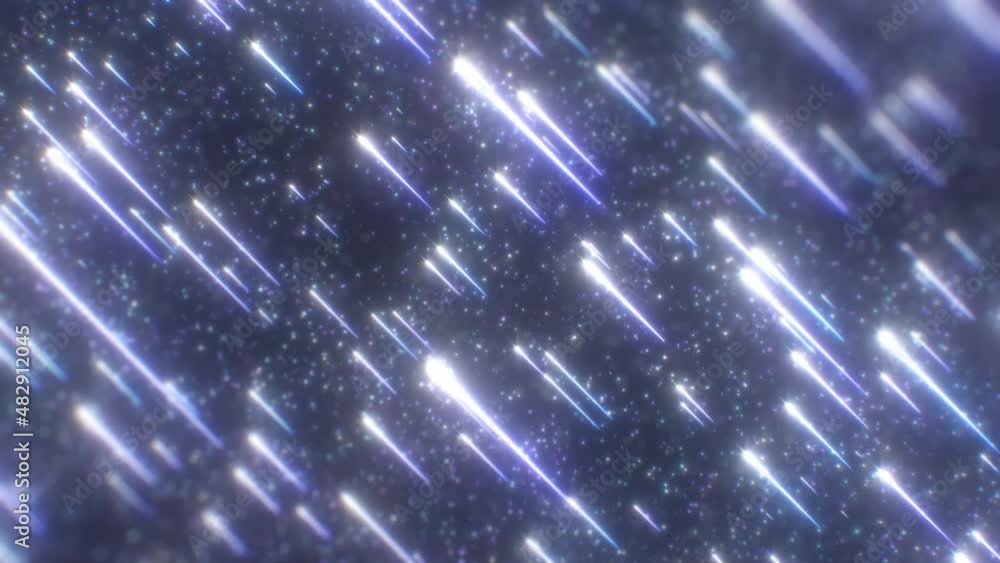Shooting Stars in Outer Space Cosmic Night Sky of Meteor Comet Trails ...