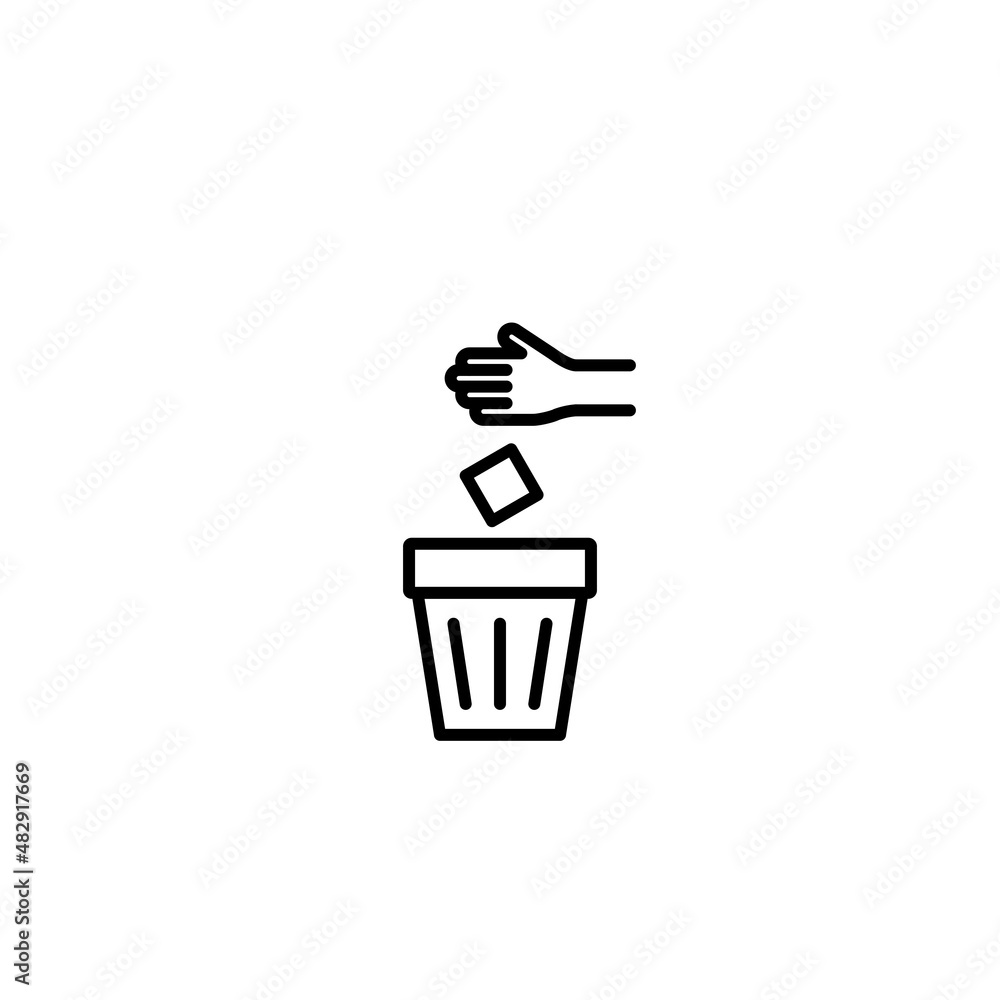 Icono de botar basura, basurero Stock Illustration | Adobe Stock